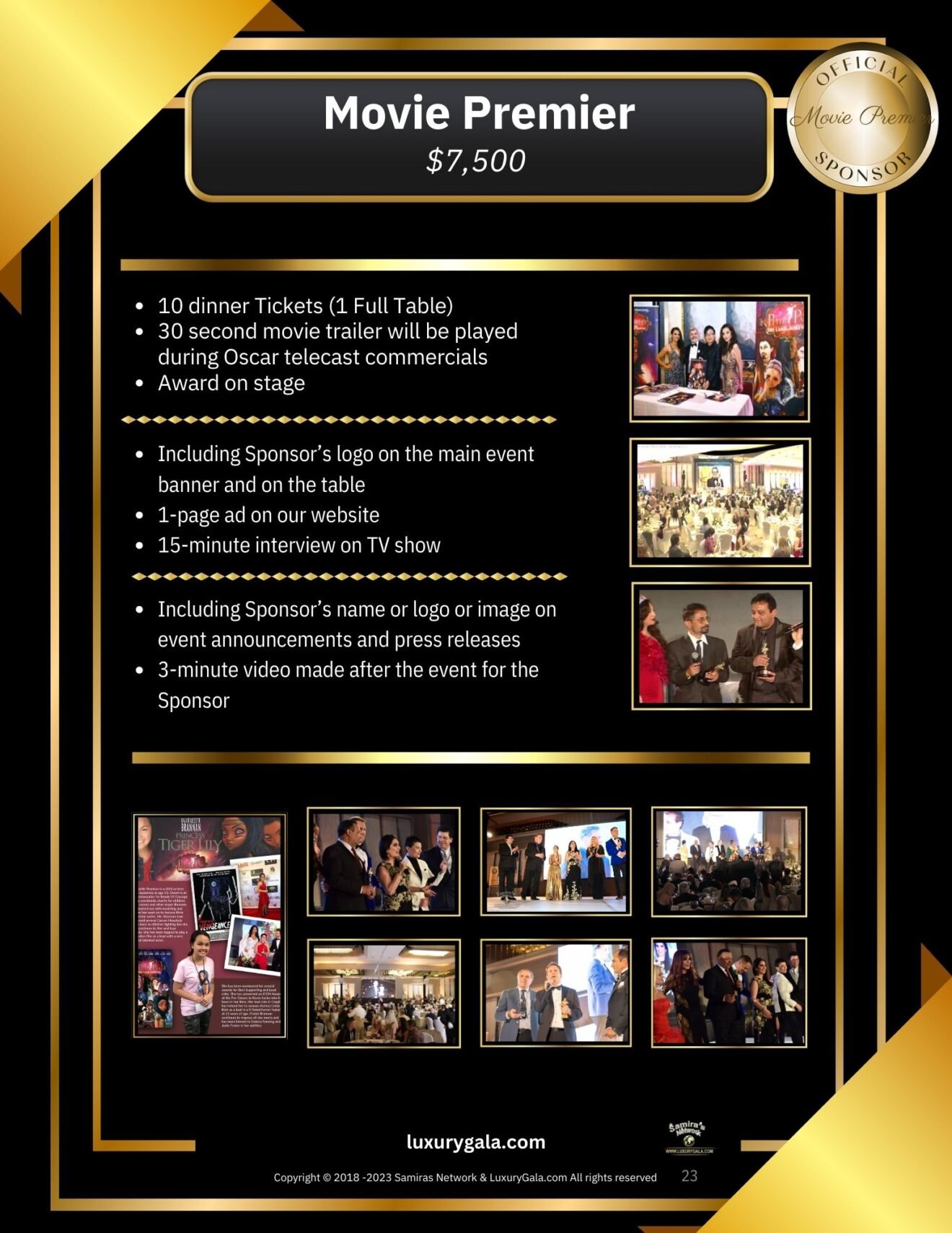 Movie Sponsorship Package - Luxury Gala