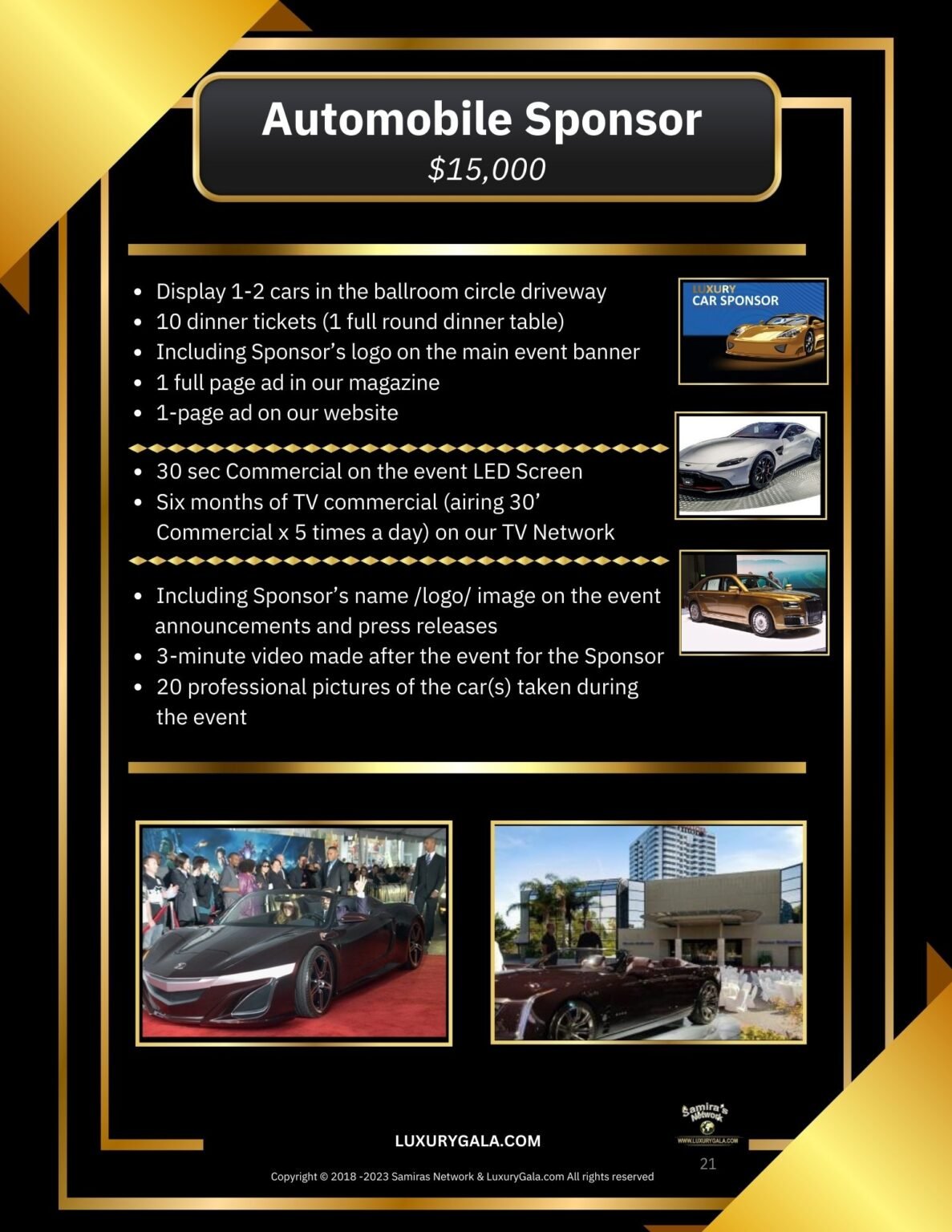 Sponsorship Packages - Luxury Gala